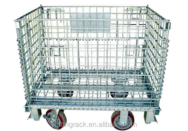 Storage Folding Metal Crate With Wheels - Buy Metal Crate With Wheels ...