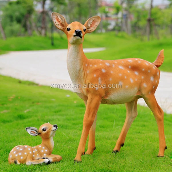 Outdoor Large Animal Sculpture Garden Figurines Of Resin Deer - Buy ...