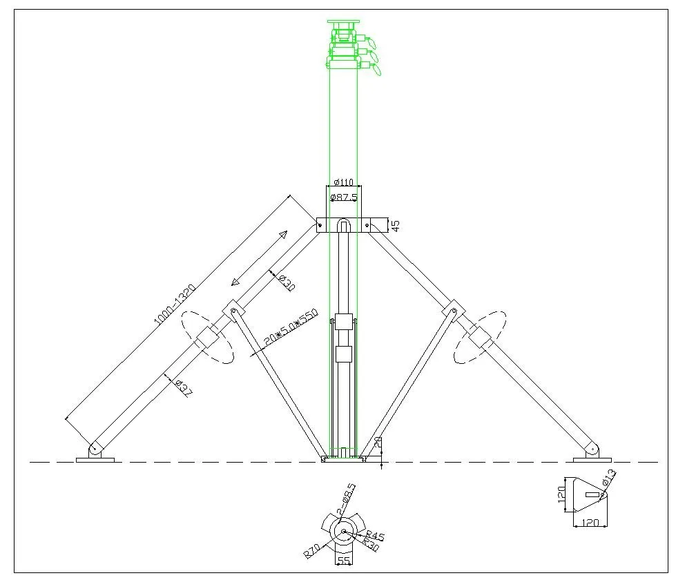 4m Small Portable Lightweight Camera Tlescopic Cctv Mast Tower - Buy 4m ...