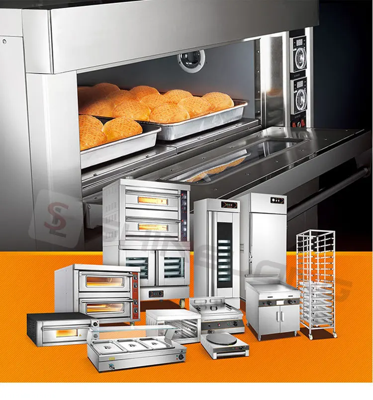 Commercial Deck Oven For Hotel Bakery Kitchen 3 Layers 9 Trays Luxury ...