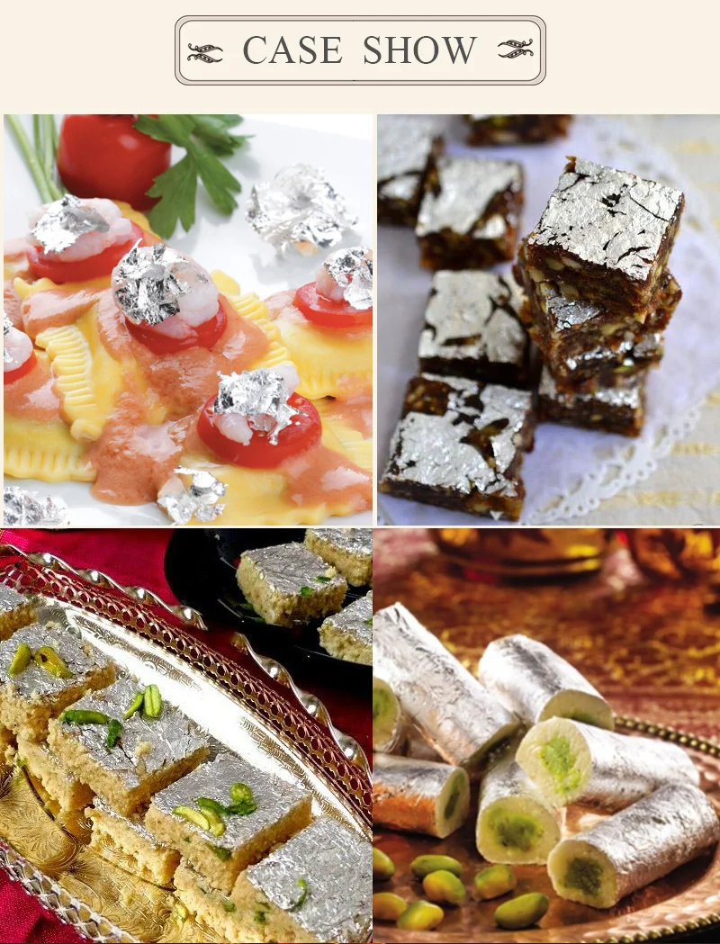 25pcs One Booklet Genuine Edible Silver Leaf 11x11cm Decoration Bakery ...