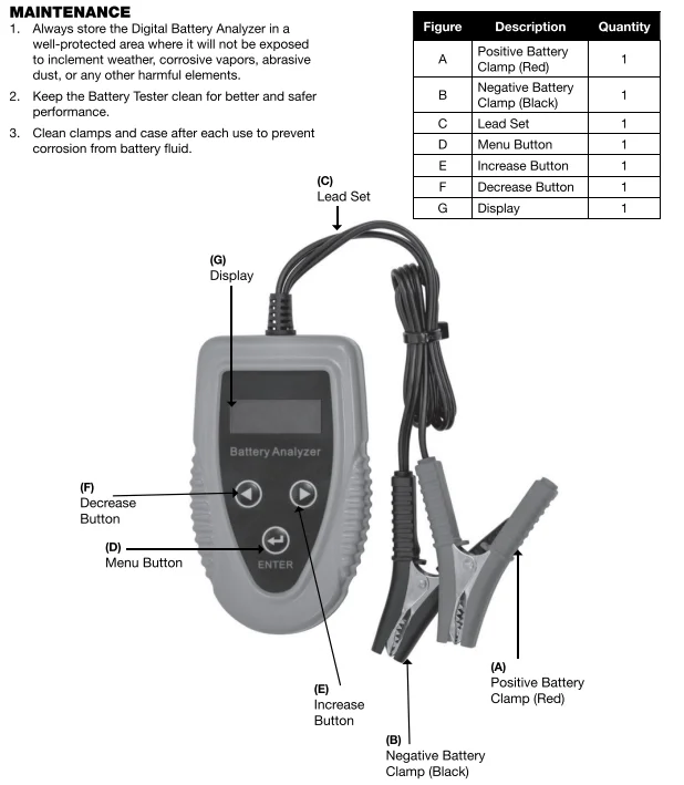Digital Cca Battery Analyzer Tester 12v - Buy Battery Analyzer,Cca ...