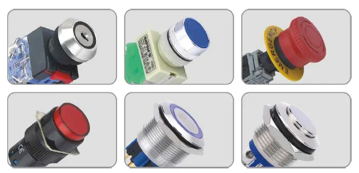 Approved Switch Onpow (ce,Rohs) 16mm Retangular Head 1no1nc Latching Illuminated Plastic Push ...