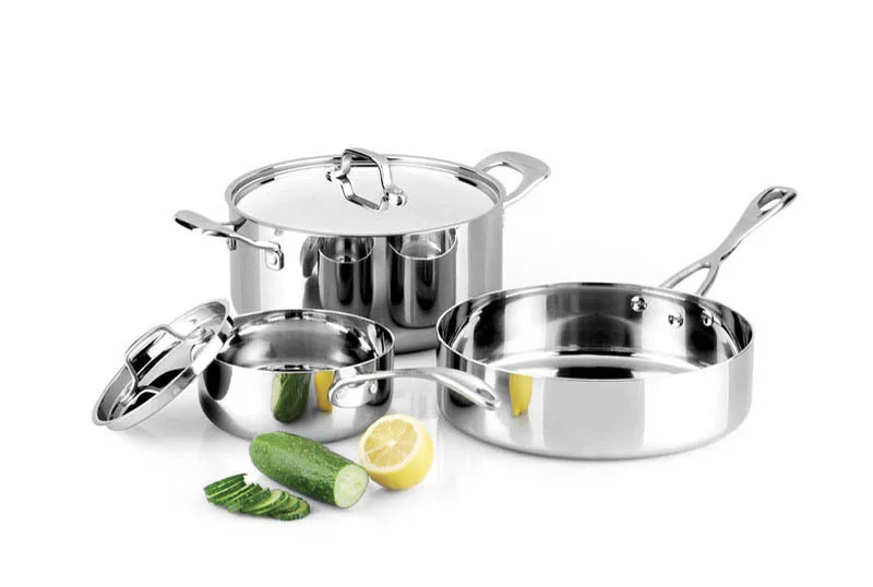 Factory Stainless Steel Tri-ply Cookware Set - Buy Tri-ply Cookware Set ...