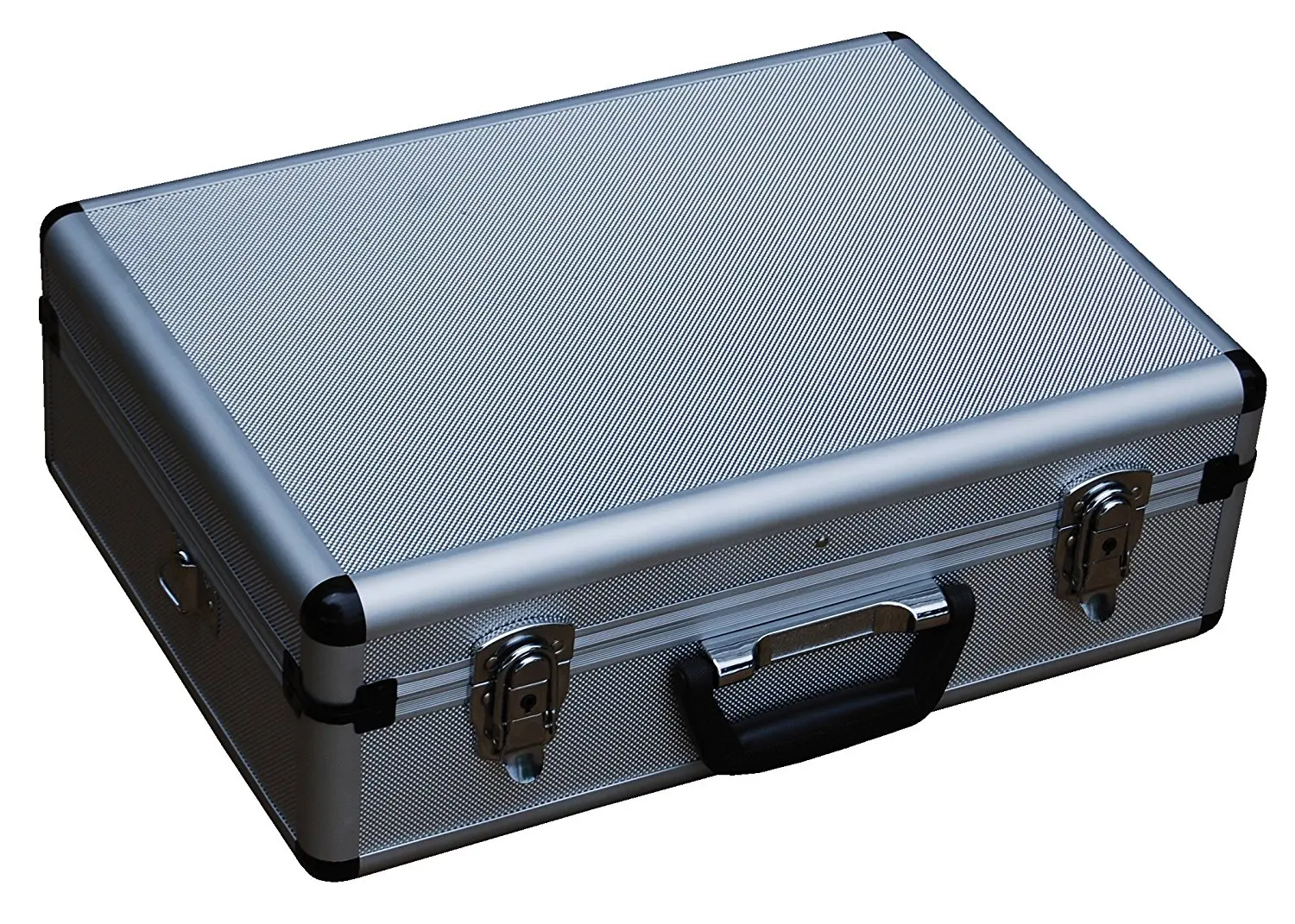Silver Color Portable Aluminum Hard Case Tool Box Travel Brief Case