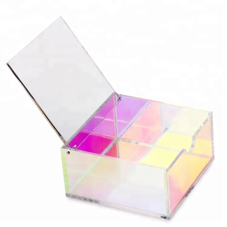 Small Iridescent Acrylic Organizer Storage Box With Lid - Buy Storage ...