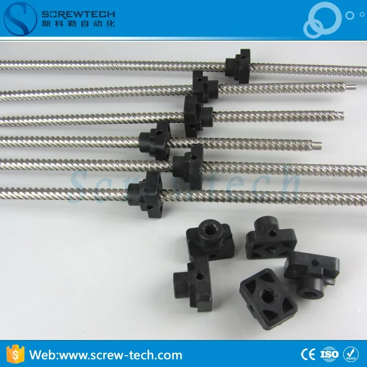 High Helix Lead 25mm Pitch 5mm Lead Screw Tr10x25 For Cutting Laser ...
