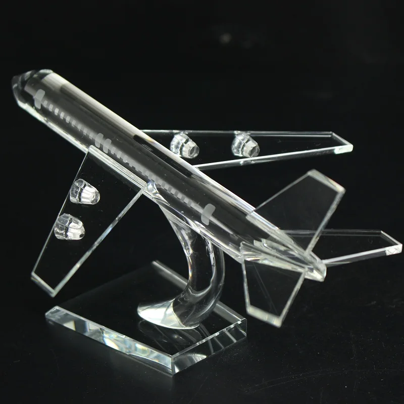 Transparent Crystal Airplane Glass Plane Model Crystal Paperweight For ...