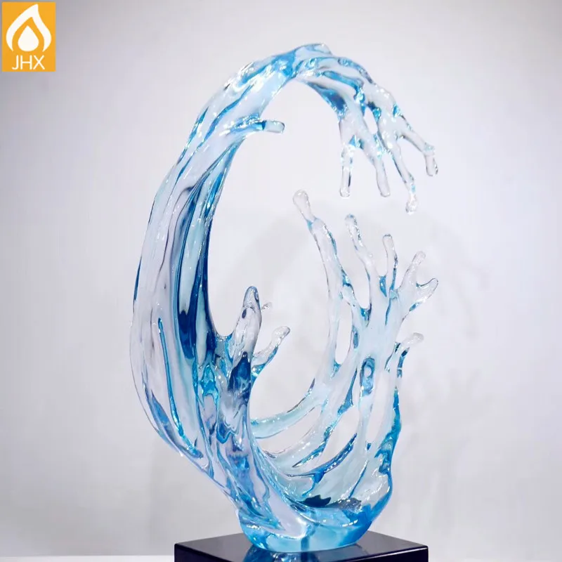 Luxury Art Home Decor Handcraft Clear Polyresin Abstract Resin ...