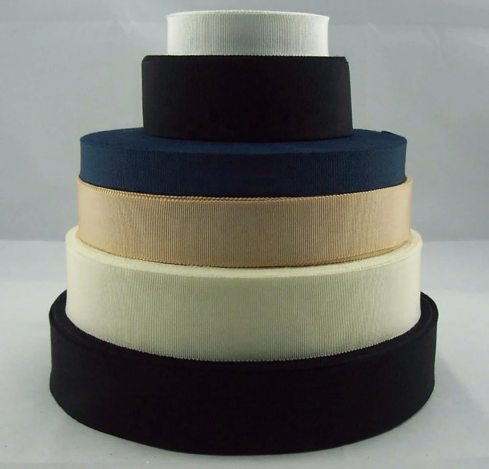 Cotton Grosgrain Ribbon - Soft, Solid Color, Double Face