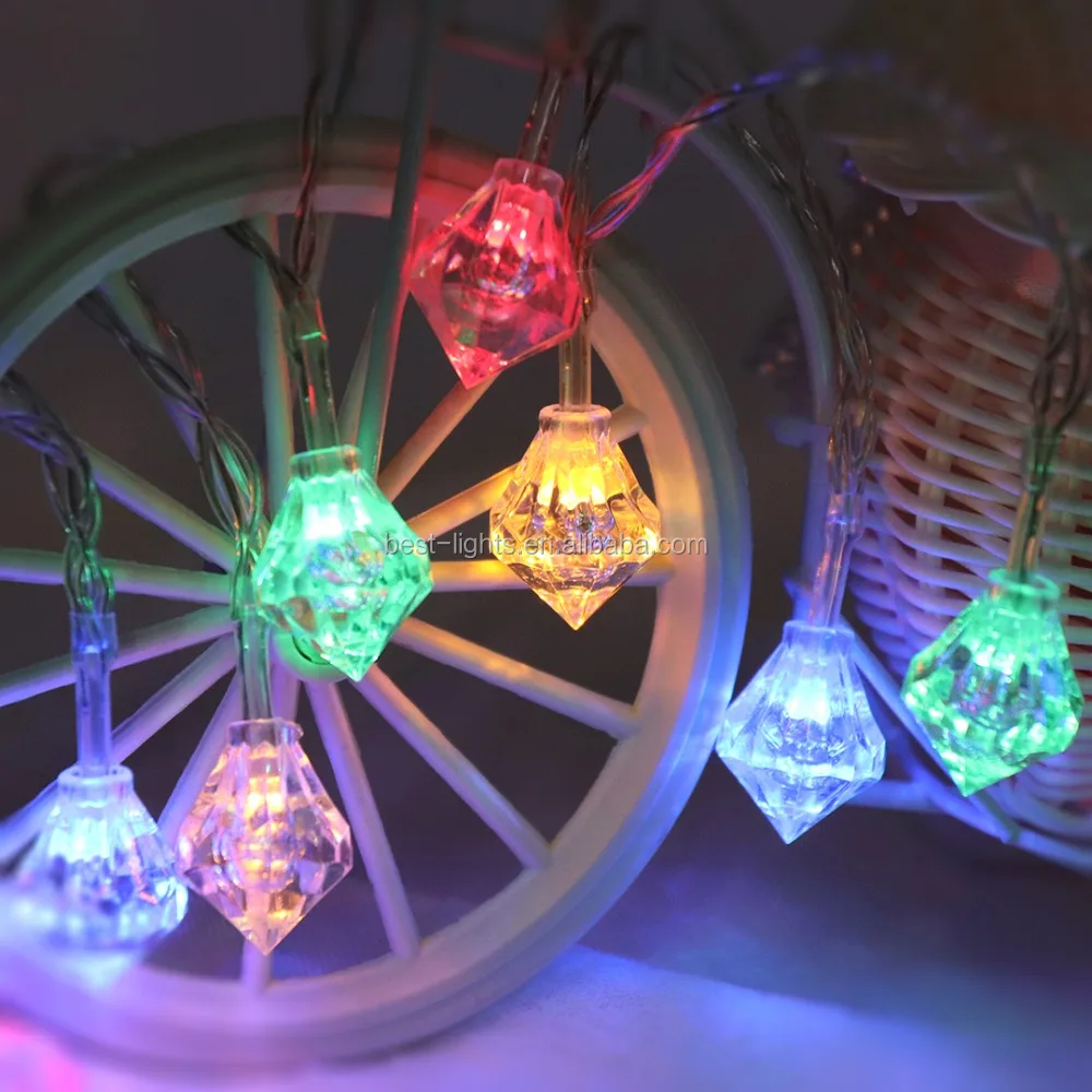 30 Leds Diamonds Shape Solar LED String Lights for Outdoor