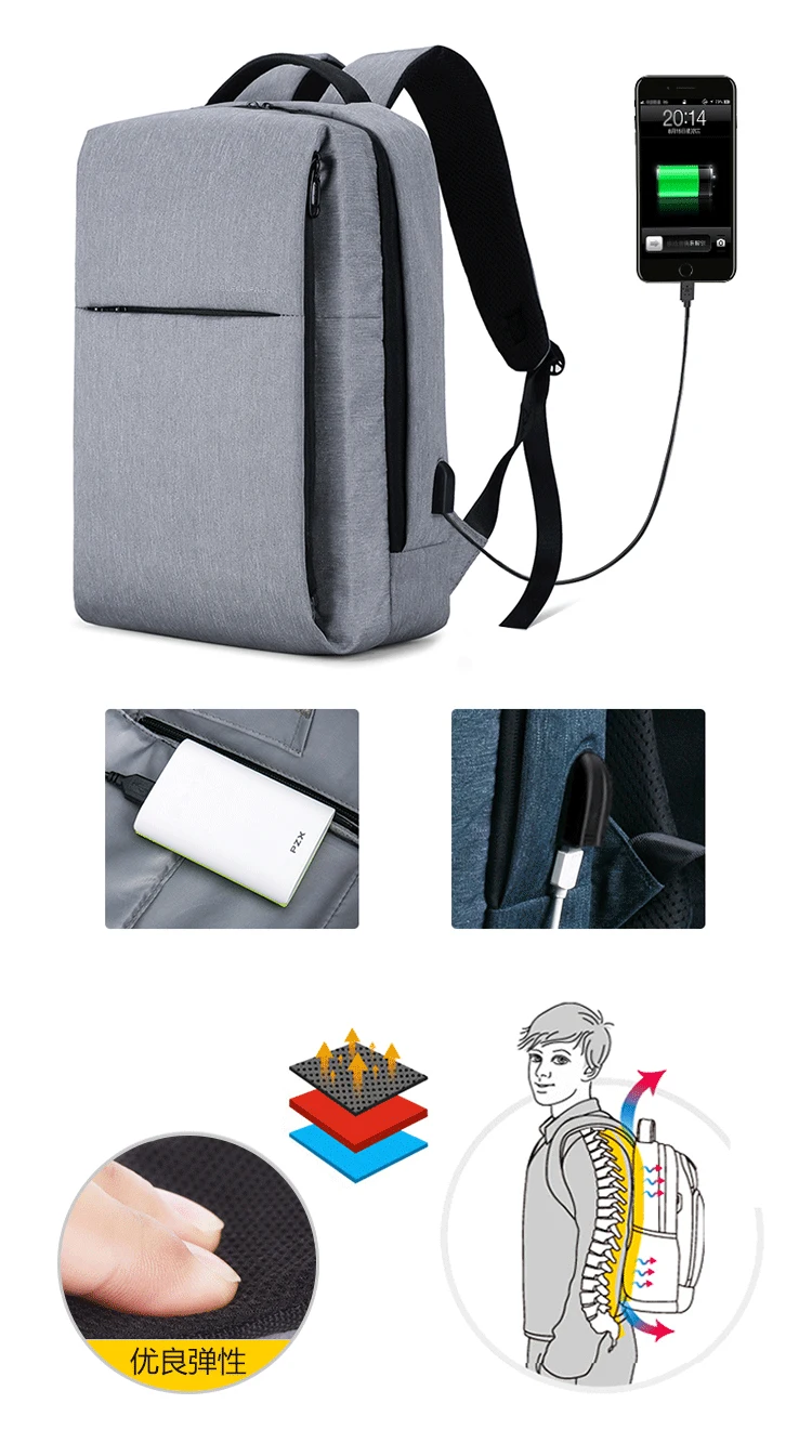 Smart Anti Theft Thief Water Proof Mochila Kids Usb Charging Rucksack ...