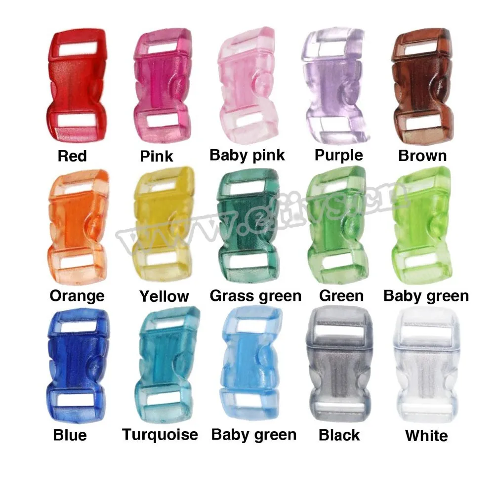 3/8" Colorful Transparent Plastic Buckles For Paracord Bracelets ...