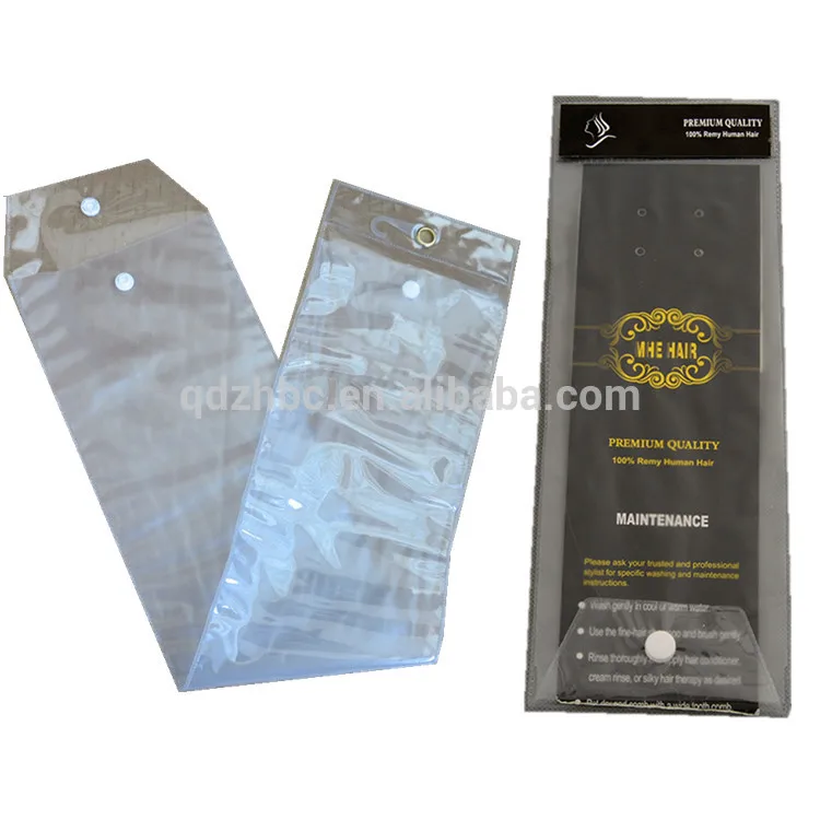 Custom Printed Plastic Clear Pvc Hair Extensions Packaging Bag Bags ...