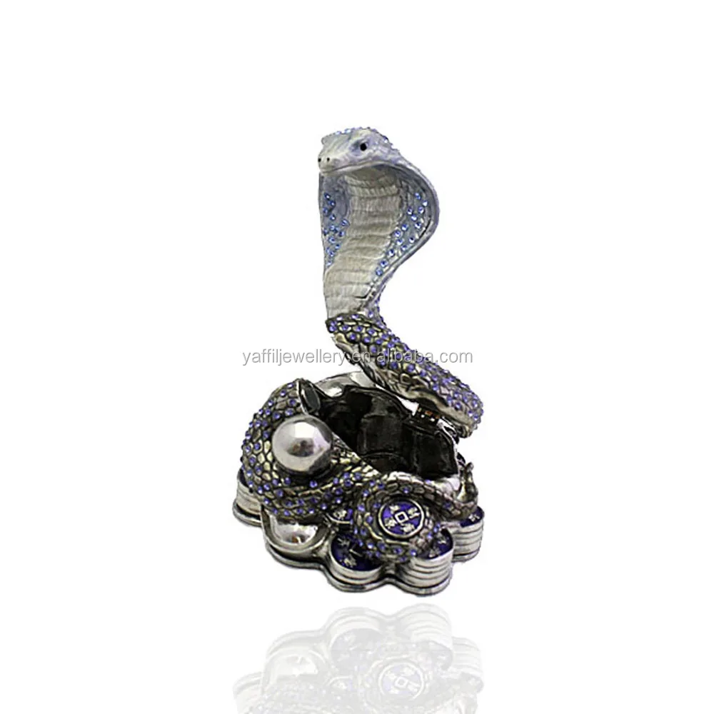 Snake Design Jeweled Animal Trinket Box - King Cobra - Buy Snake Design ...