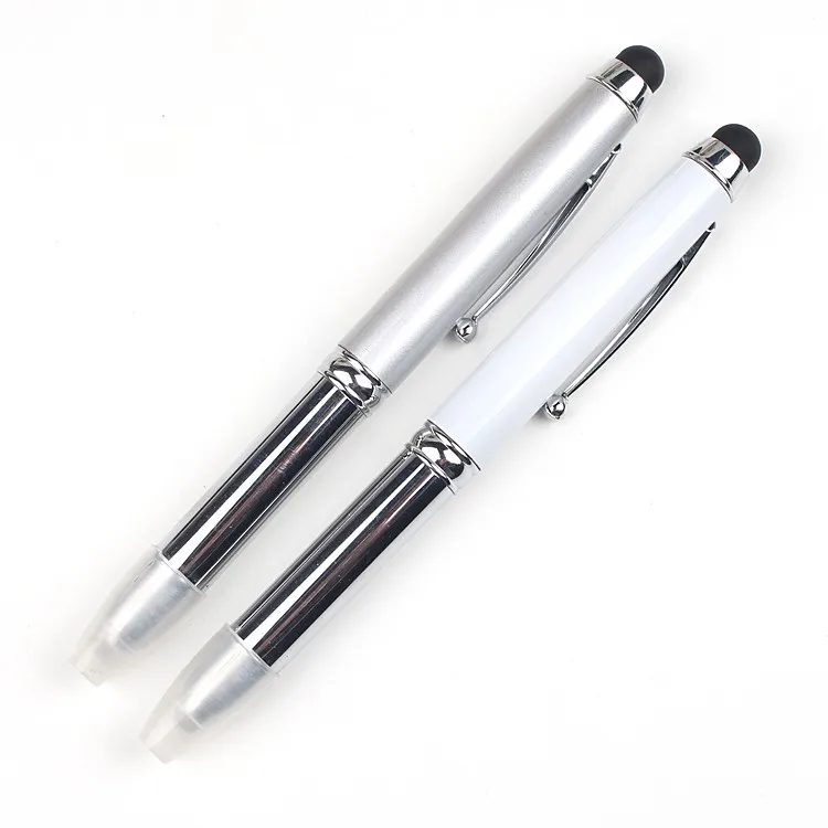 High Quality Metal Led Torch Light Pen Customized Logo Ball Pen With ...