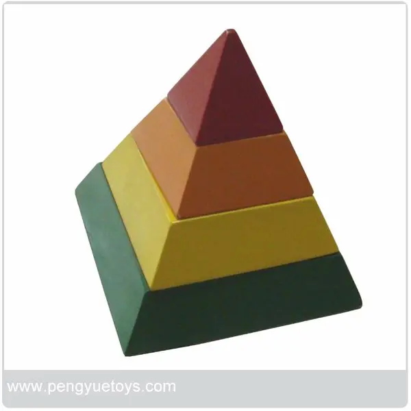 Intelligent Wood Pyramid Puzzle Rainbow Colored Triangle Pyramid ...