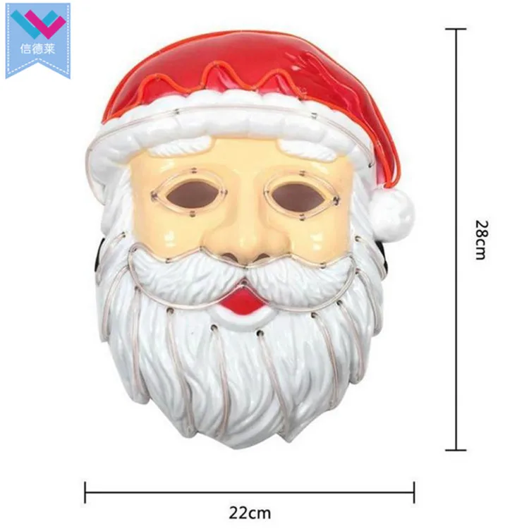 Wire Santa Claus Balaclava Christmas Mask - Light up Fun