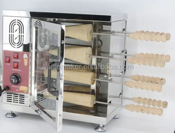 Stainless Steel electric chimney cakes horn cake maker machinery kurtos ...