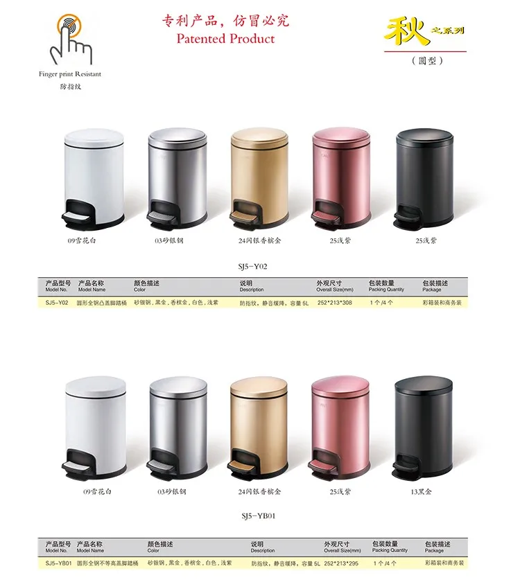GNF 50L Stainless Steel Pedal Bin - Eco-Friendly Kitchen Trash Can