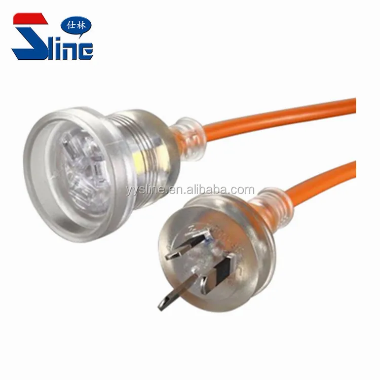 15 Amp Extension Cord 1m - Heavy Duty & Transparent