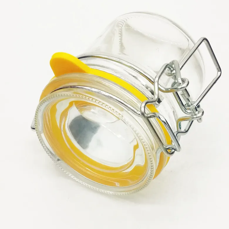 100ml Jam Storage Sealed Glass Jar with Lock Lid Silicone