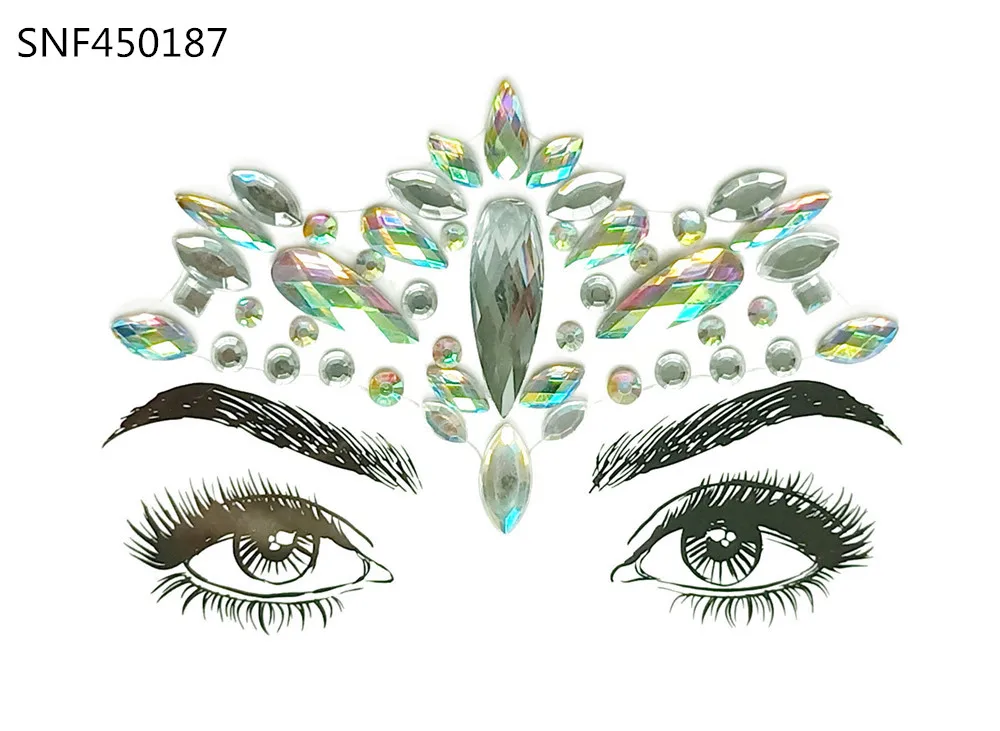 Face Gems Sticker Easy To Operate Rhinestone Temporary Tattoo Fashion ...