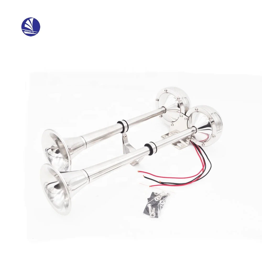 12v /24v Double Trumpets/horn Stainless 304 Ship Electric Marine Boat ...
