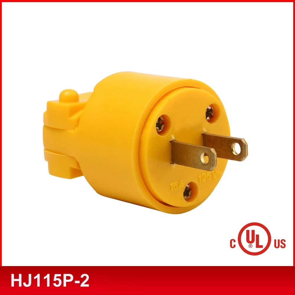 15 Amp 125 Volt Nema 1-15p 2p 2w Straight Blade Plug Non Grounding Ul ...