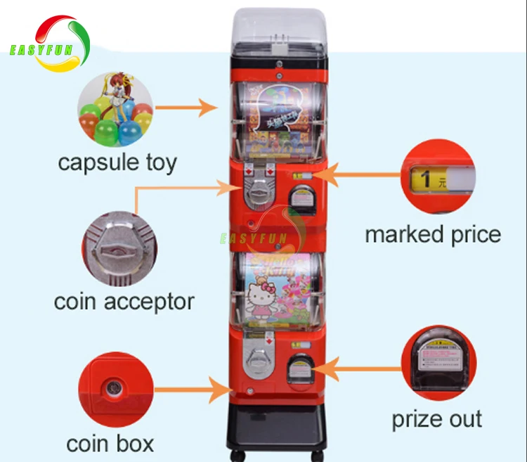 Mini Arcade Capsule Toy Gashapon Game Vending Machine For Children ...
