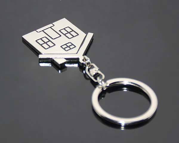 Engraved House Home Shaped Keychain Estate Company Promotional Gifts ...
