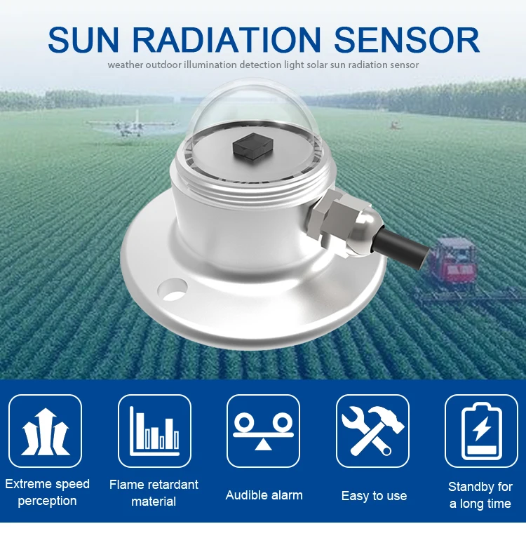 Sensor de radiación solar, luz de detección de iluminación exterior para clima, 0-5V, RS485 ...