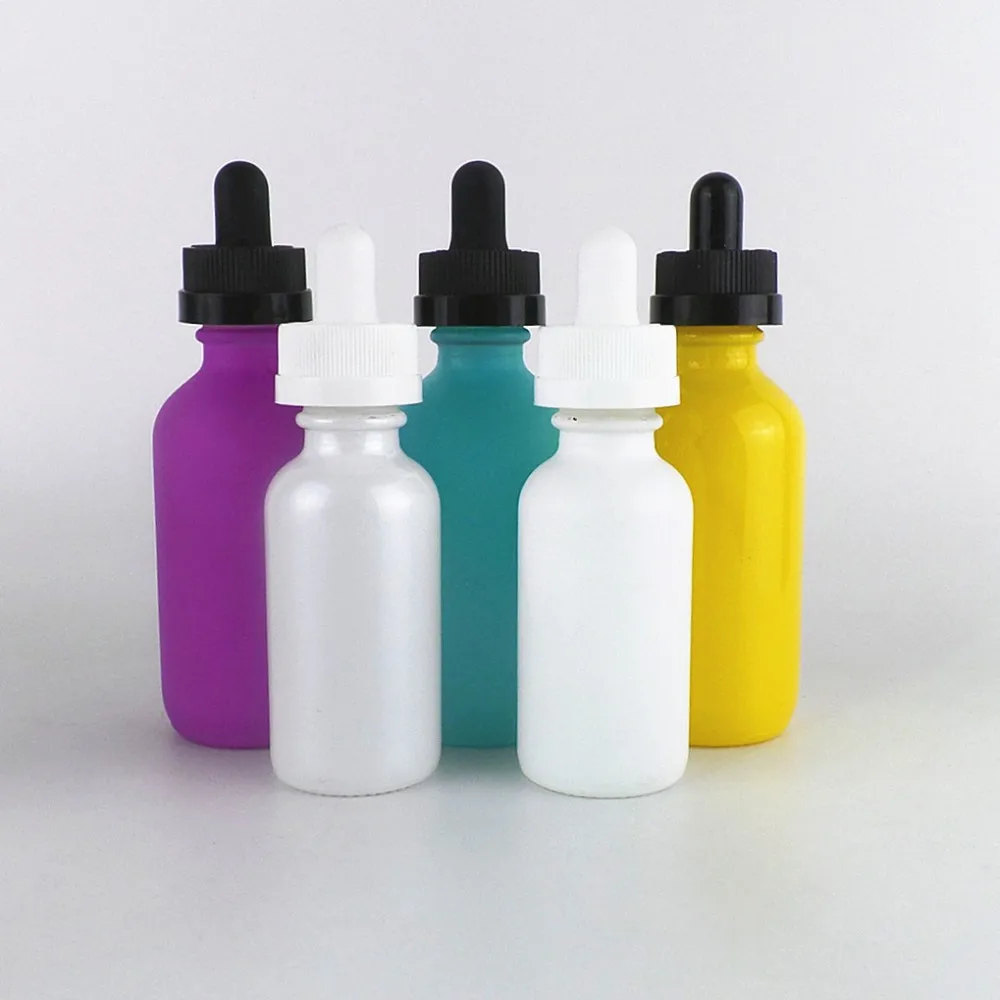 Matte White Frosted Opaque Glass Bottle 1 Oz With Child Proof Dropper ...