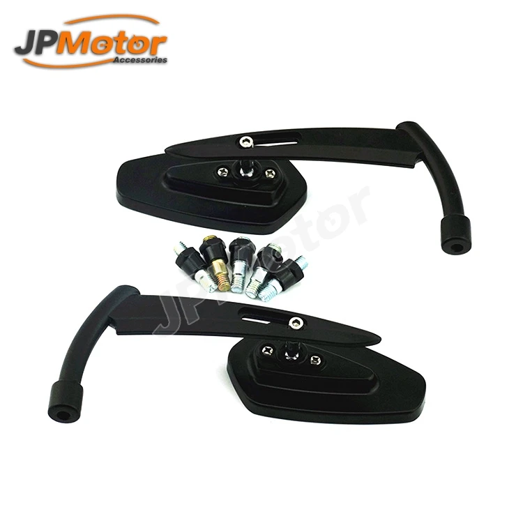 Black Gull Wing Cafe Racer Motorcycle Dia Casting Mirror Nake Dirt ...