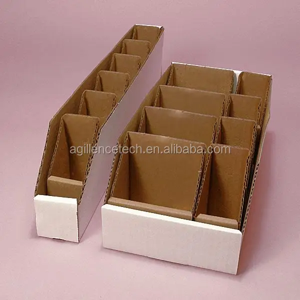 2015 White Paper Open Top Parts Corrugated Cardboard Bin Boxes With Dividers - Buy Corrugated ...