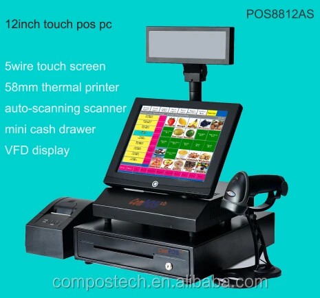 Screen Retail Pos System Cashier Register Touch Screen Pc Cash Register ...