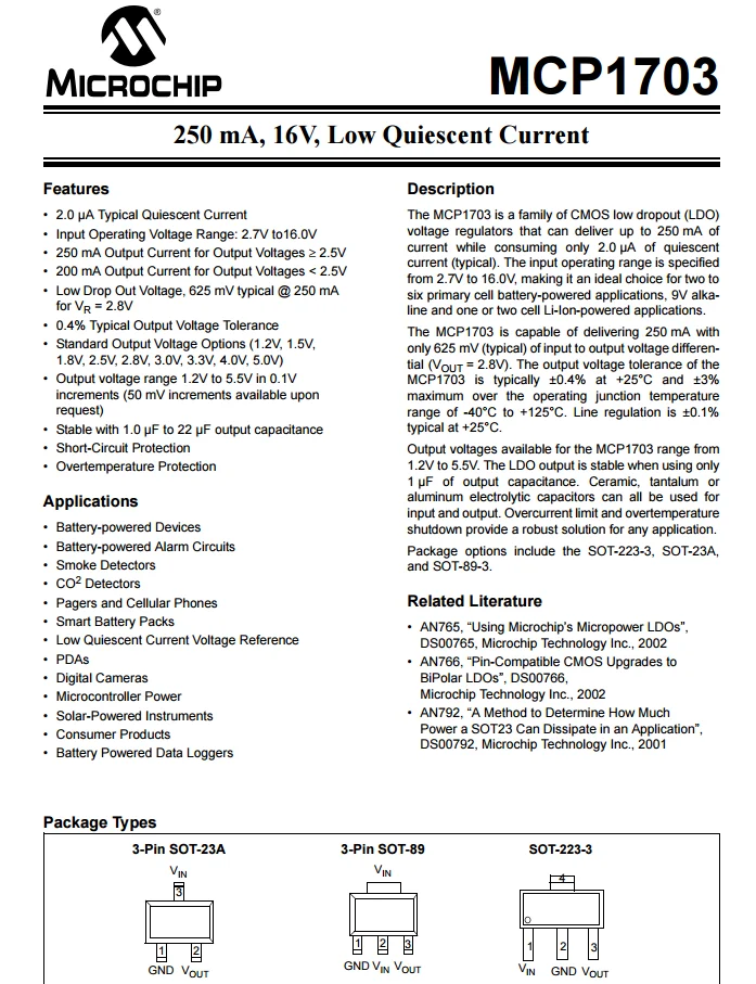 Linear Voltage Regulator 3.3v Ic Mcp1703t-3302e/mb Sot89-3 - Buy Voltage Regulator 3.3v,3.3v ...