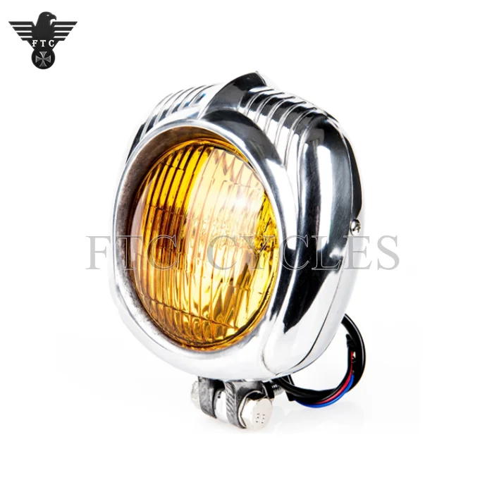 Retro Vintage Custom 4 1/2" Aluminum Motorcycle Headlight For Harley ...