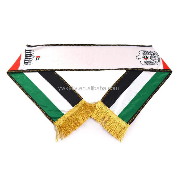 2020 Custom Logo Knitted Acrylic Qatar Scarf for Qatar National Day