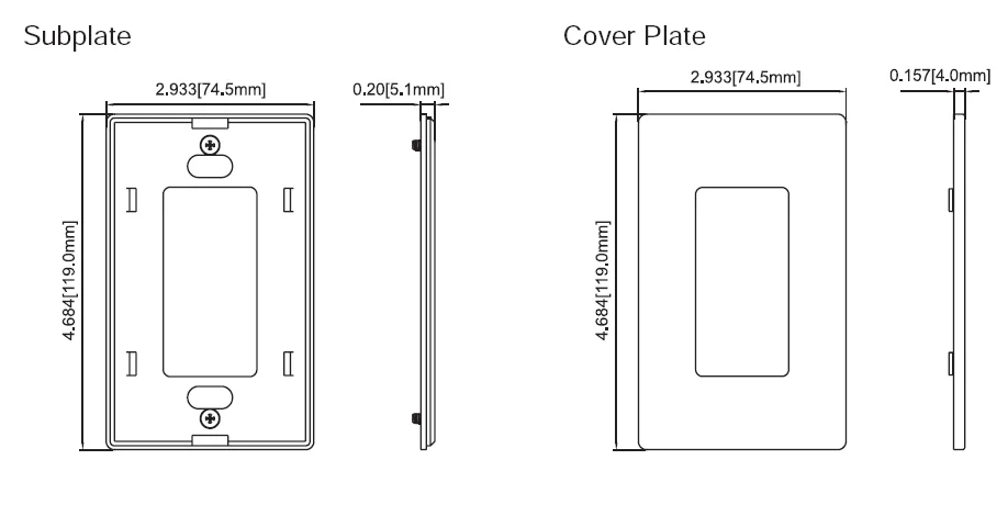 Standard Size Wall Plate 1 Gang Decorator Screwless Wallplate UL Listed ...