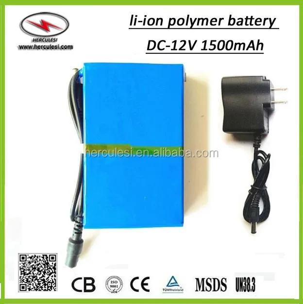 Rechargeable Small 12 Volt 1500mah Battery Ultra Thin 12v Battery Lipo ...