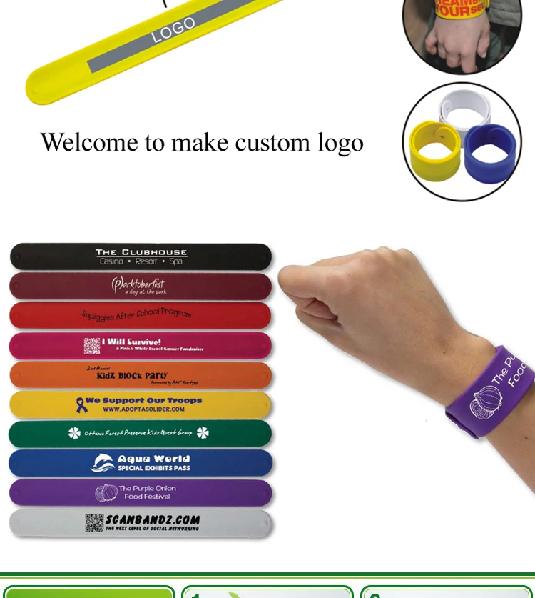 Slap Bands For Giveaways/slap Wrap Armband/glow In The Dark Slap ...