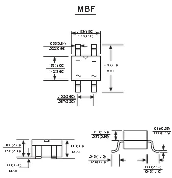 0.5a 600v Bridge Diode Mb6f Smd Package - Buy Bridge Diode Mb6f,Bridge ...