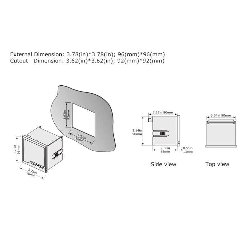 3D3Y Digital Panel Meter - RS485 Communication & LCD Display