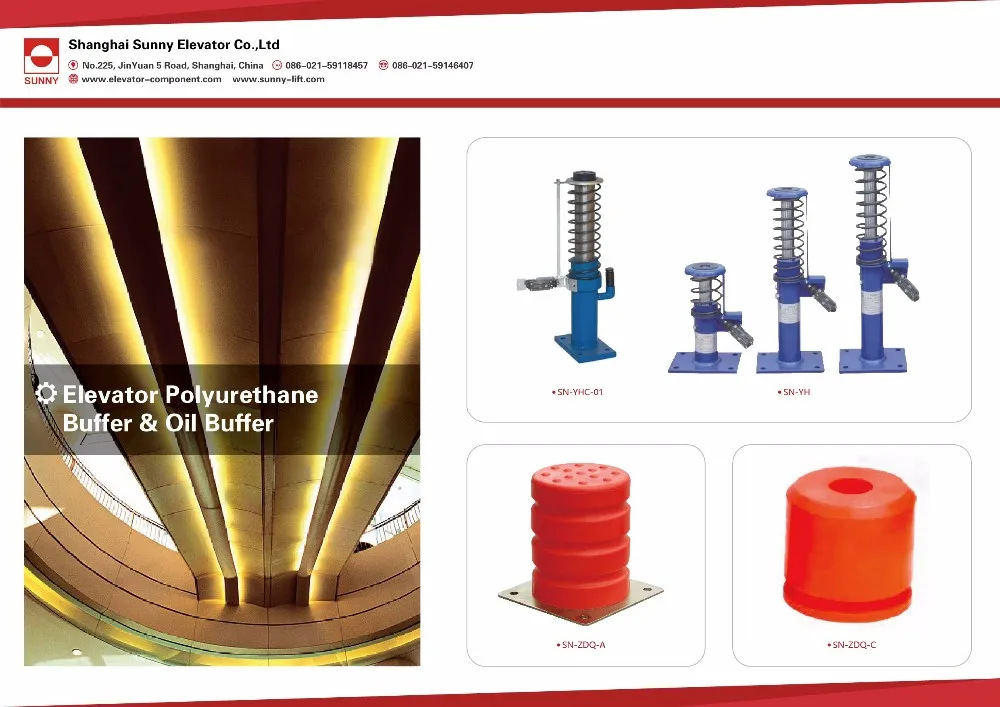 Elevators Nail Buffer for Elevator Safety Mounted at Pit