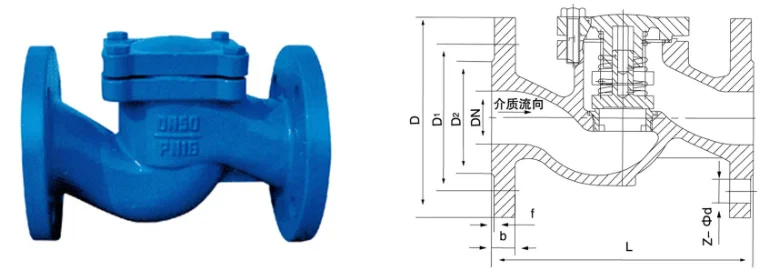 Din H41h-16 Tipo Ascensor Pn16 Conexión Bridada Válvula De Retención Válvula De Retención Con ...