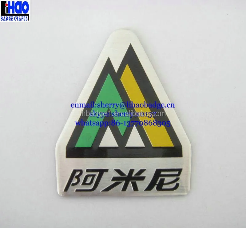 Self Adhesive Foam Tape Backside Metal Sticker Embossed Logo Brushed ...