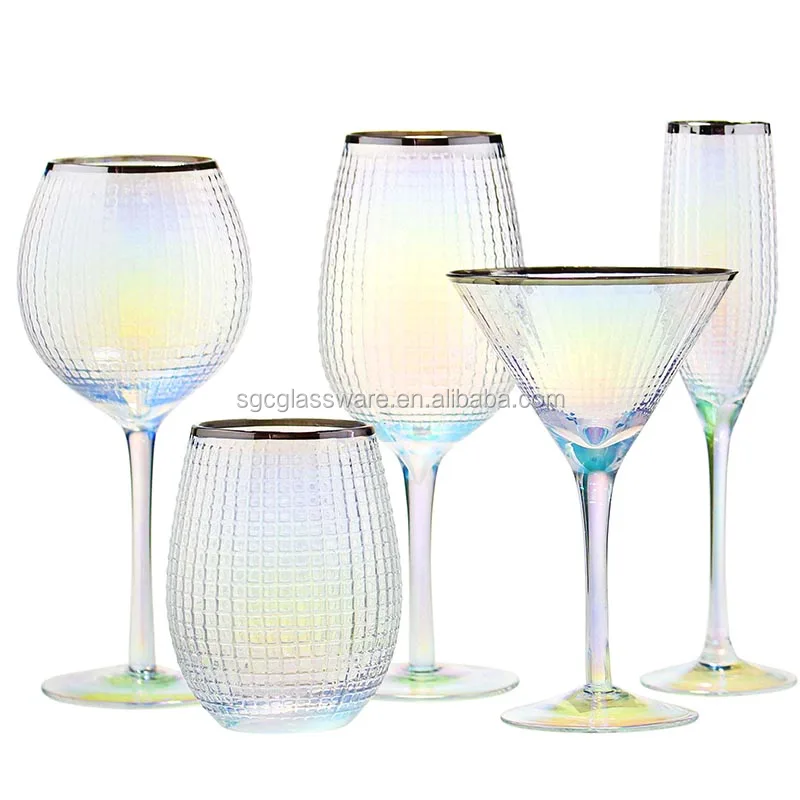 Sxgc Wholesale Handmade Gold Silver Rim Wine Glass Fancy Wine Glass ...