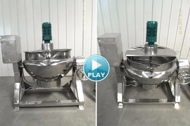 50-1000l Automatic Cooking Pot For Milk / Jacketed Pan Mixing ...