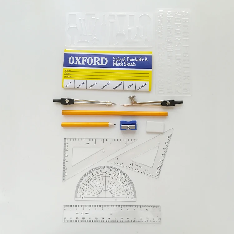 Custom Student Stationery Set 13pcs Mathematical Oxford Math Set ...